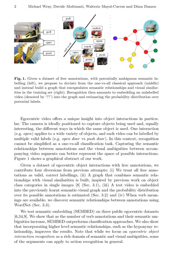 SEMBED: Semantic Embedding of Egocentric Action Videos | DeepAI