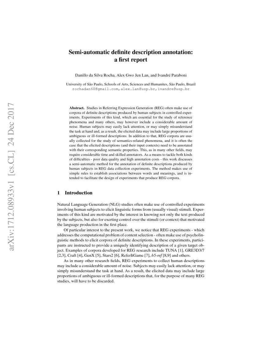 Semi-automatic definite description annotation: a first report | DeepAI