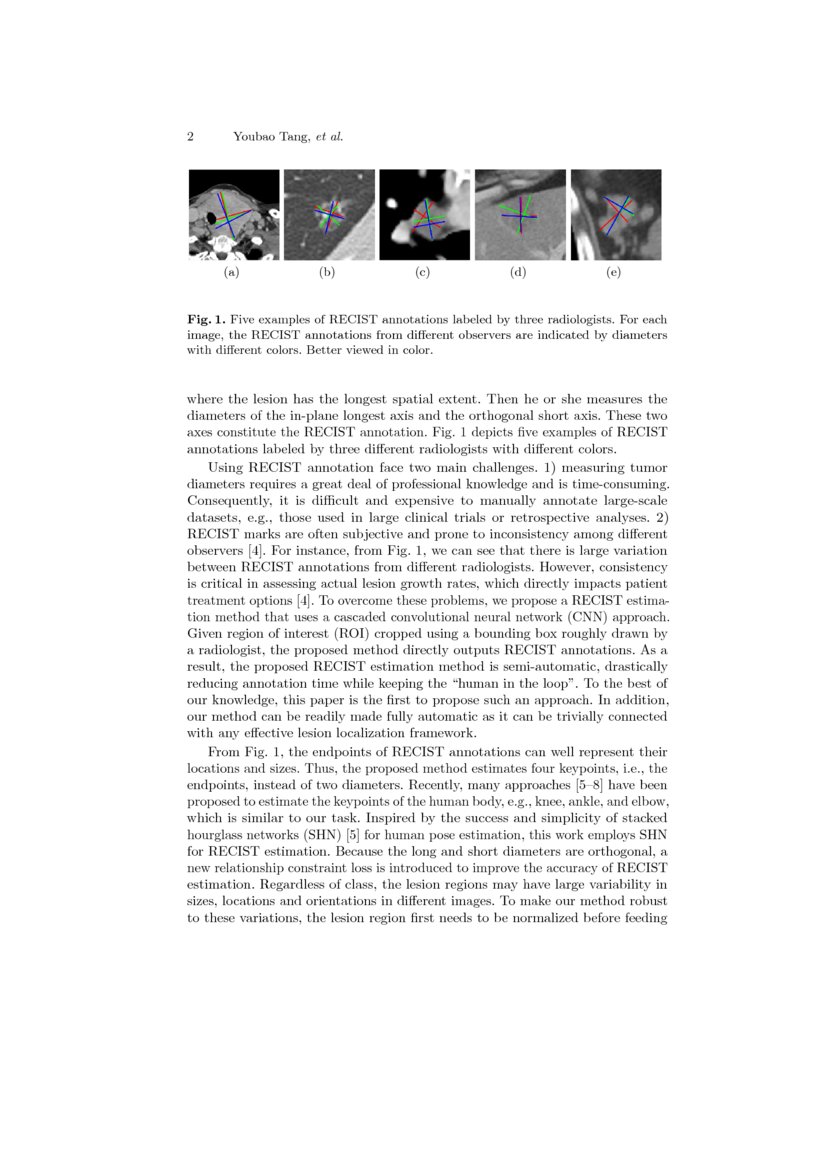Semi-Automatic RECIST Labeling on CT Scans with Cascaded Convolutional ...