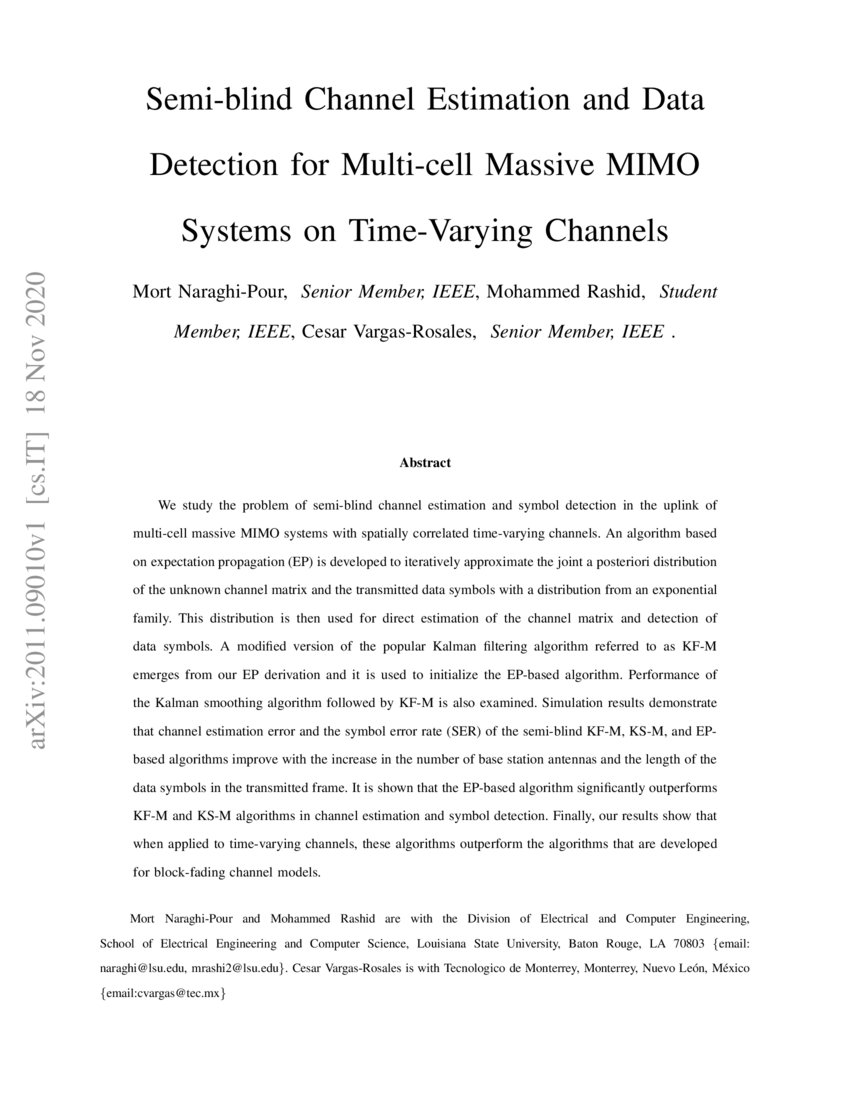Semi-blind Channel Estimation and Data Detection for Multi-cell Massive MIMO Systems on Time ...