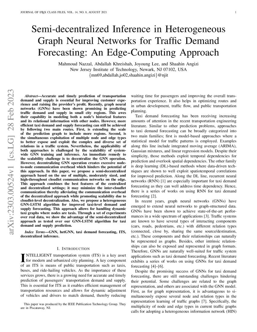 Semi Decentralized Inference In Heterogeneous Graph Neural Networks For Traffic Demand