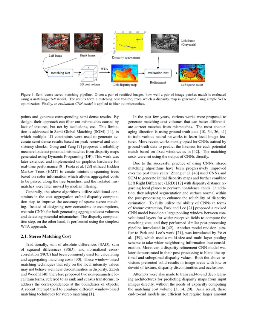 Semi-dense Stereo Matching using Dual CNNs | DeepAI