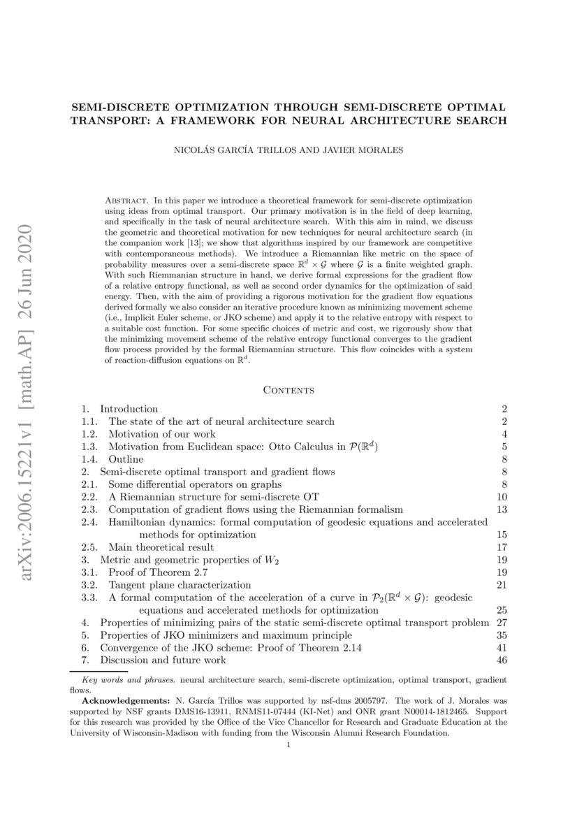 Semi-discrete optimization through semi-discrete optimal transport: a ... Semi-discrete optimization through semi-discrete optimal transport: a ...