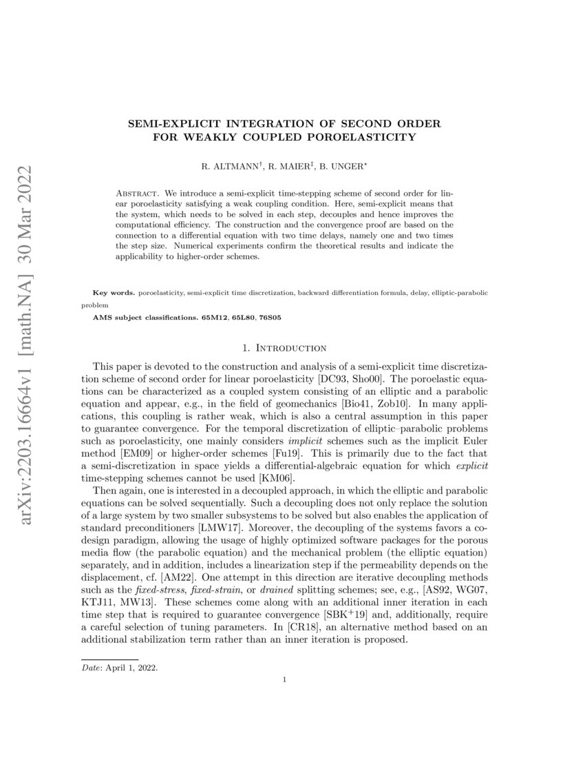 Semi-explicit integration of second order for weakly coupled ...