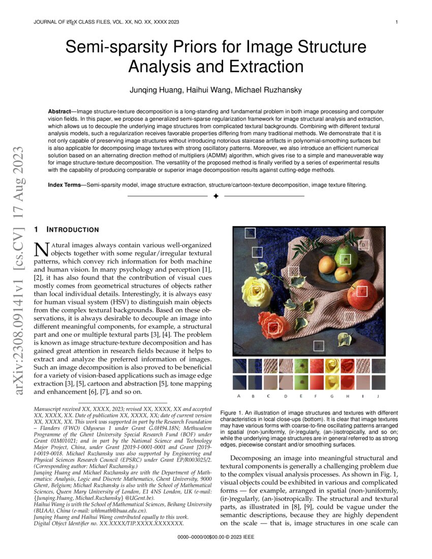 Semi Sparsity Priors For Image Structure Analysis And Extraction Deepai
