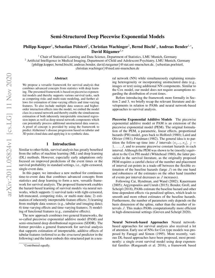 Semi Structured Deep Piecewise Exponential Models Deepai