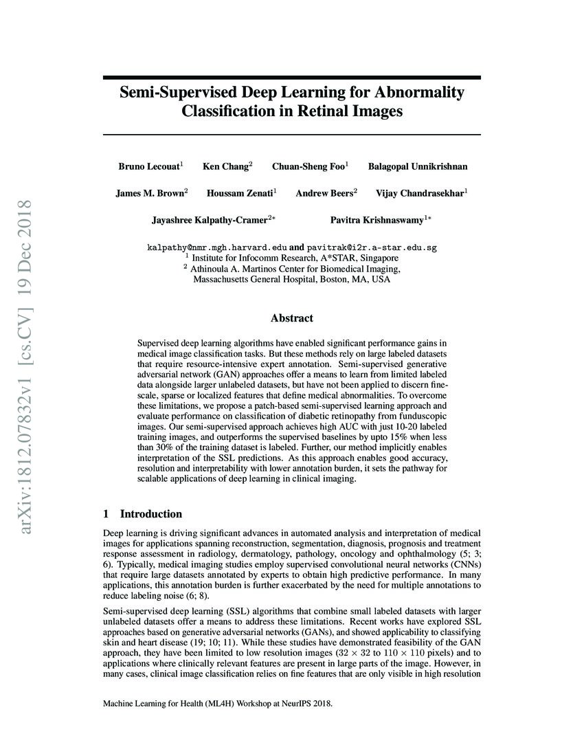 Semi-Supervised Deep Learning for Abnormality Classification in Retinal ...