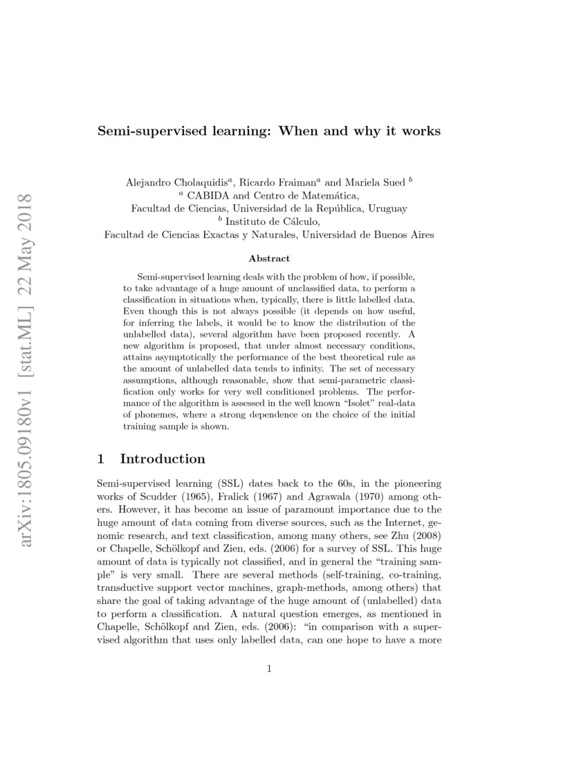 Semi-supervised learning: When and why it works | DeepAI