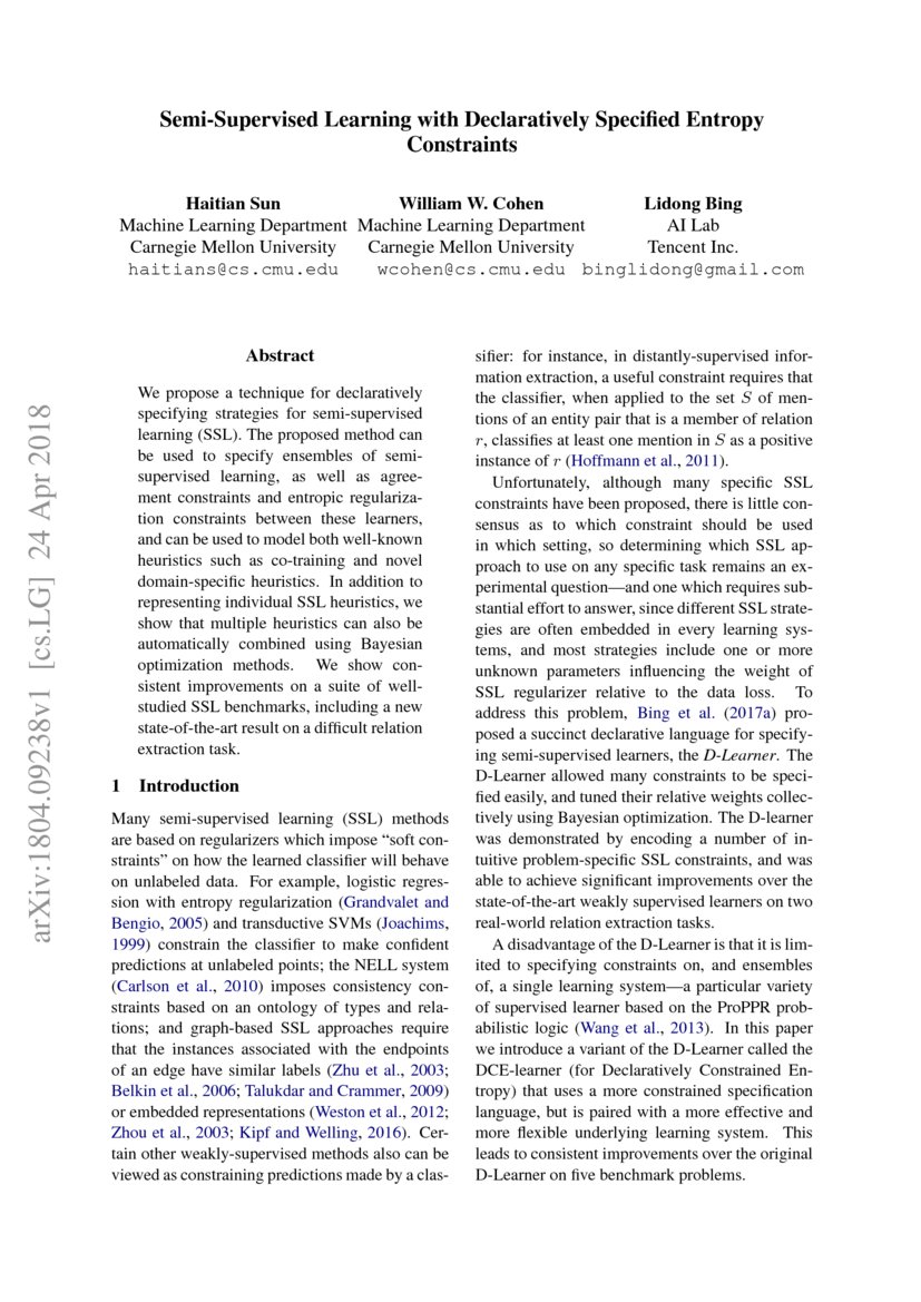 Semi-Supervised Learning with Declaratively Specified Entropy ...