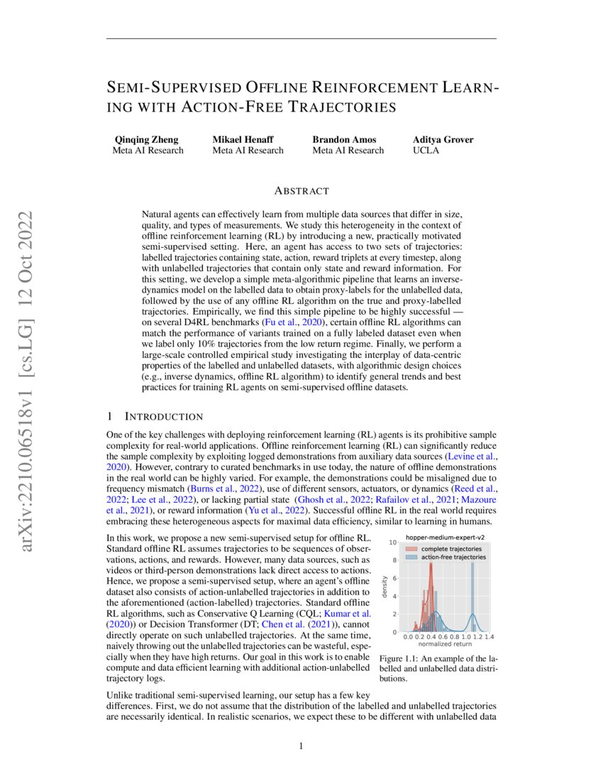 Semi Supervised Offline Reinforcement Learning With Action Free