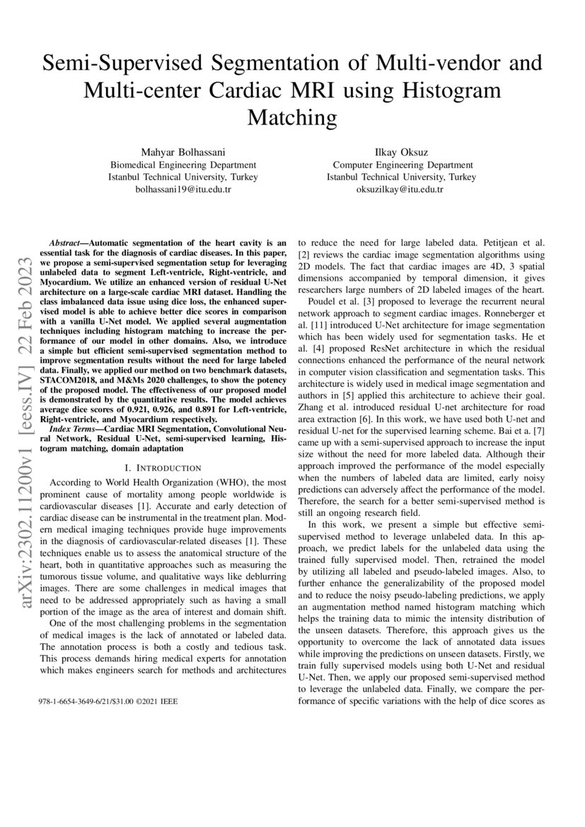 Semi Supervised Segmentation Of Multi Vendor And Multi Center Cardiac