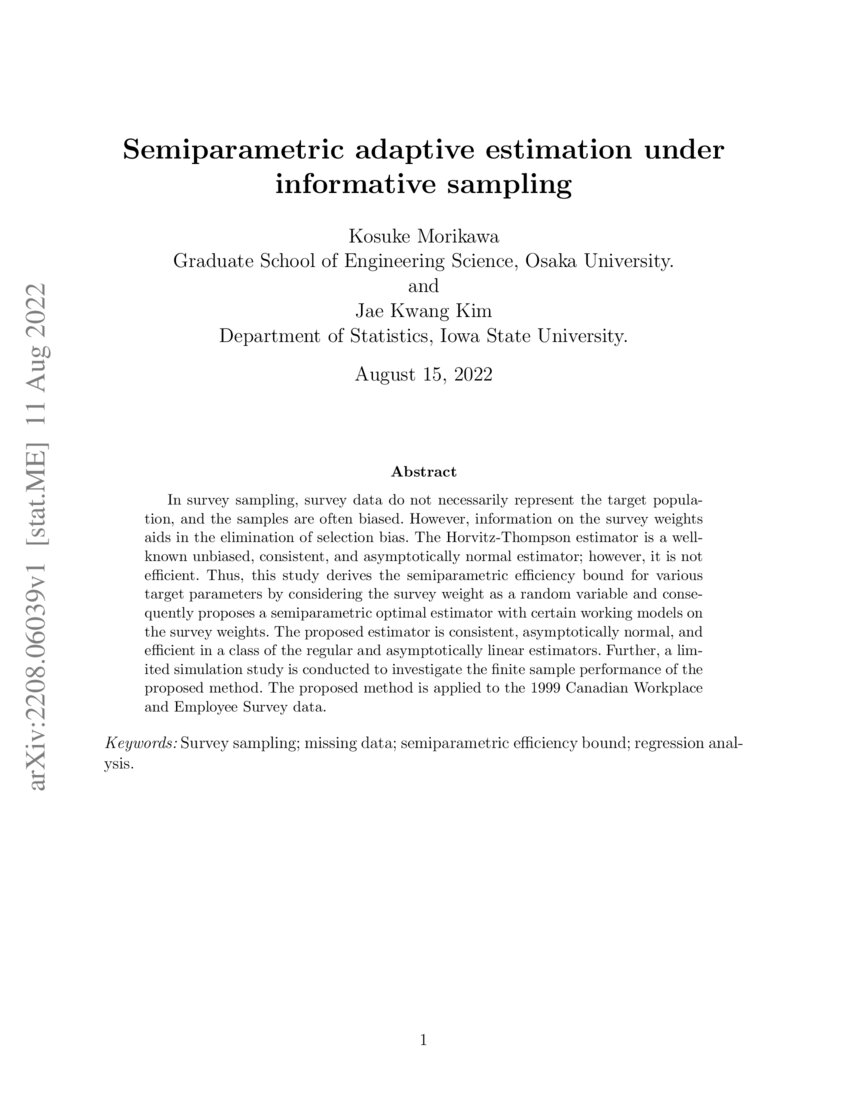 Semiparametric Adaptive Estimation Under Informative Sampling Deepai