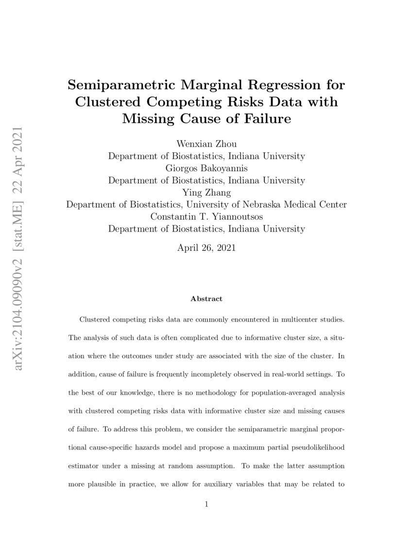 Semiparametric Marginal Regression for Clustered Competing Risks Data with Missing Cause of ...