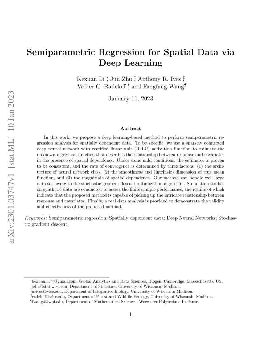 Semiparametric Regression For Spatial Data Via Deep Learning Deepai