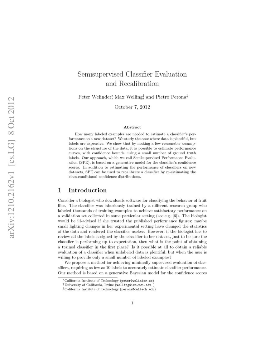 Semisupervised Classifier Evaluation And Recalibration Deepai 
