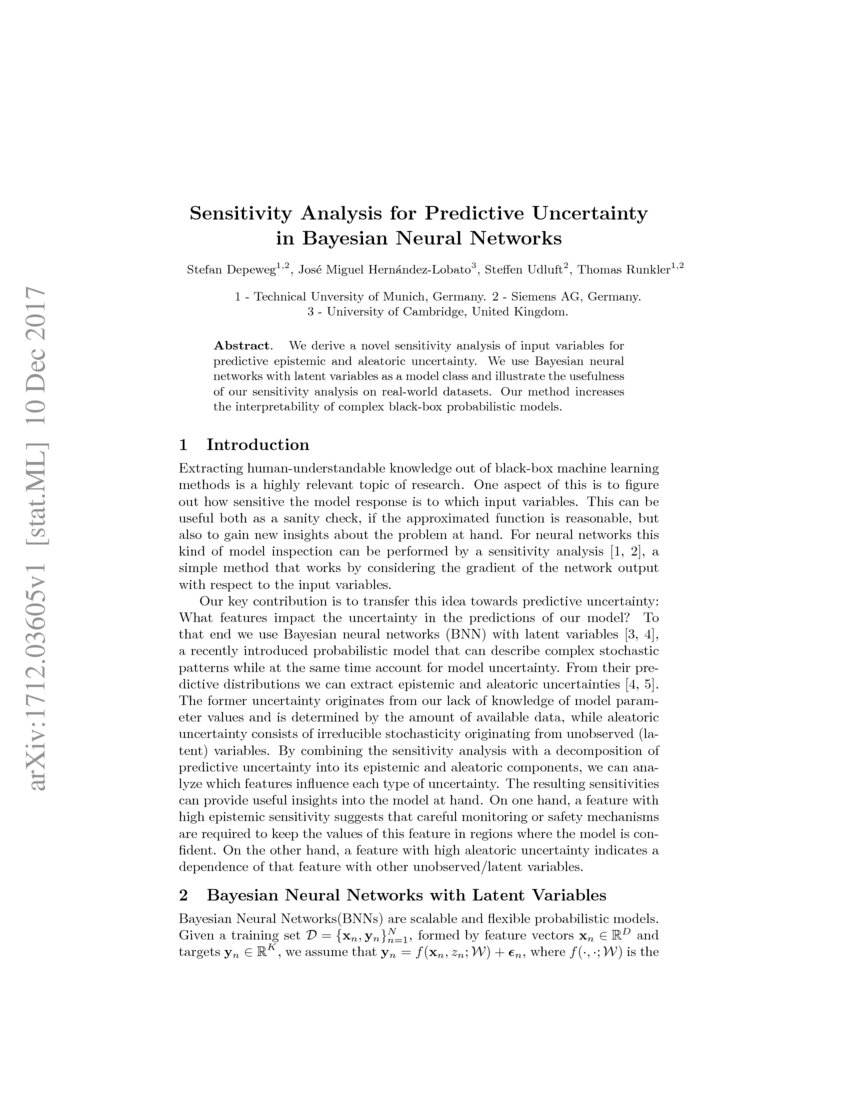 Sensitivity Analysis for Predictive Uncertainty in Bayesian Neural Networks | DeepAI