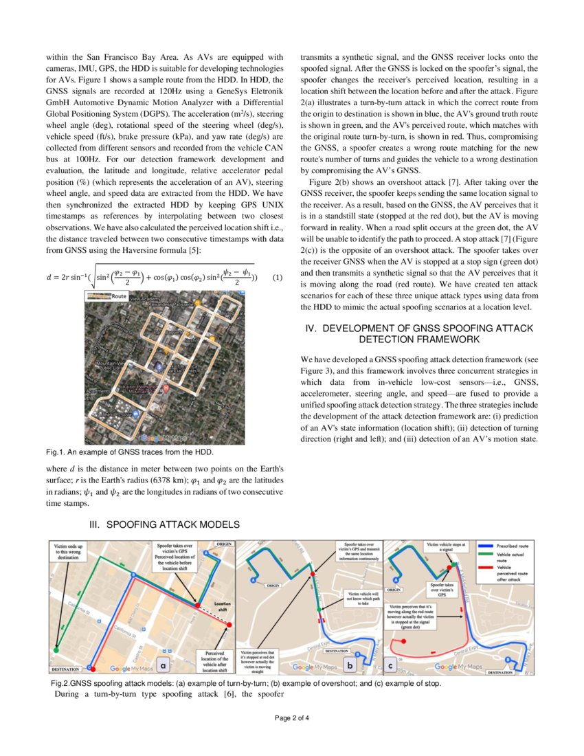 Sensor Fusion Based Gnss Spoofing Attack Detection Framework For Autonomous Vehicles Deepai