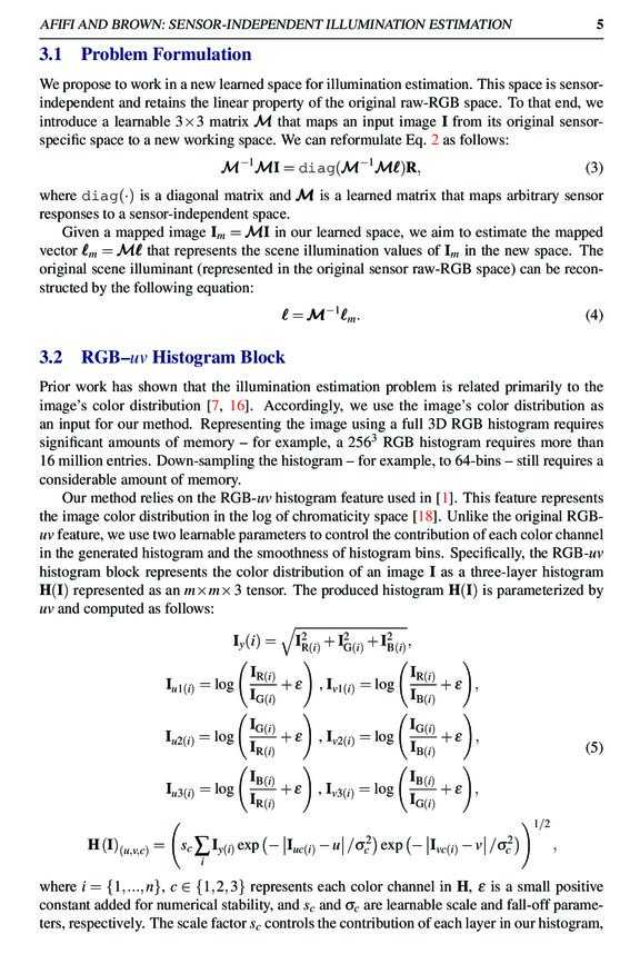 Sensor-Independent Illumination Estimation for DNN Models | DeepAI