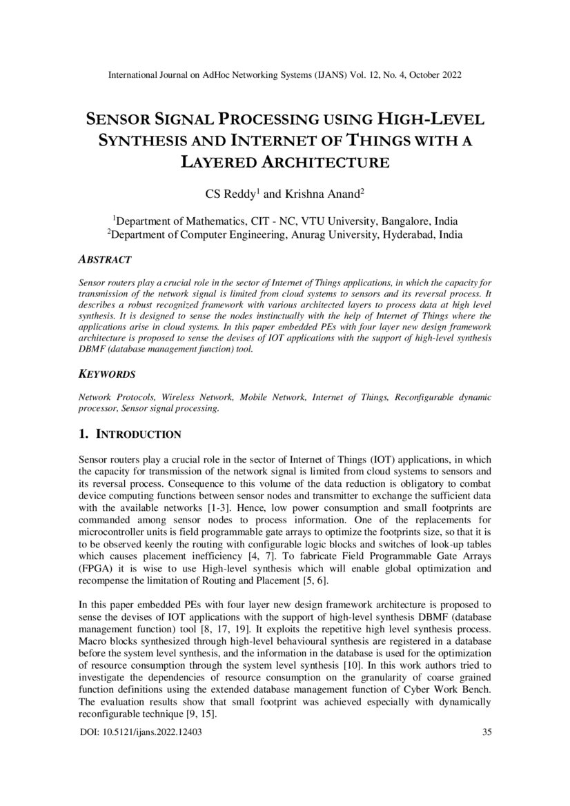 Sensor Signal Processing Using High Level Synthesis And Internet Of