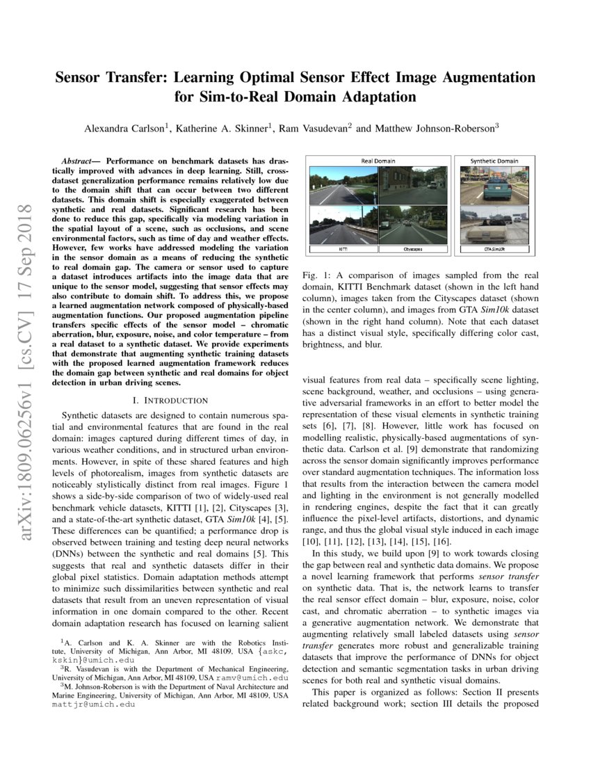 Sensor Transfer Learning Optimal Sensor Effect Image Augmentation For Sim To Real Domain
