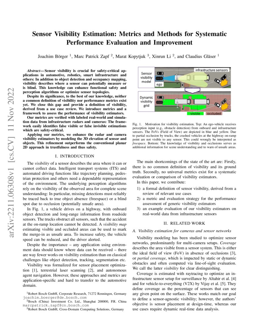 Sensor Visibility Estimation Metrics And Methods For Systematic