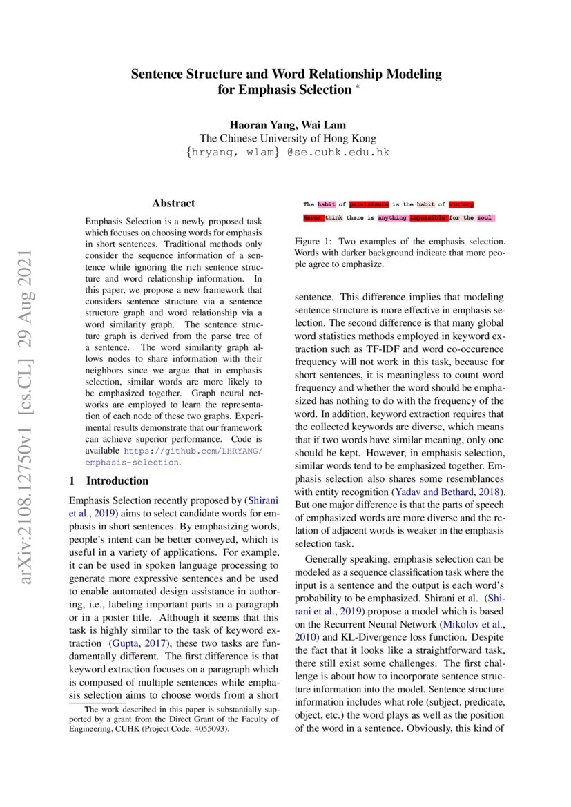 Sentence Structure and Word Relationship Modeling for Emphasis ...