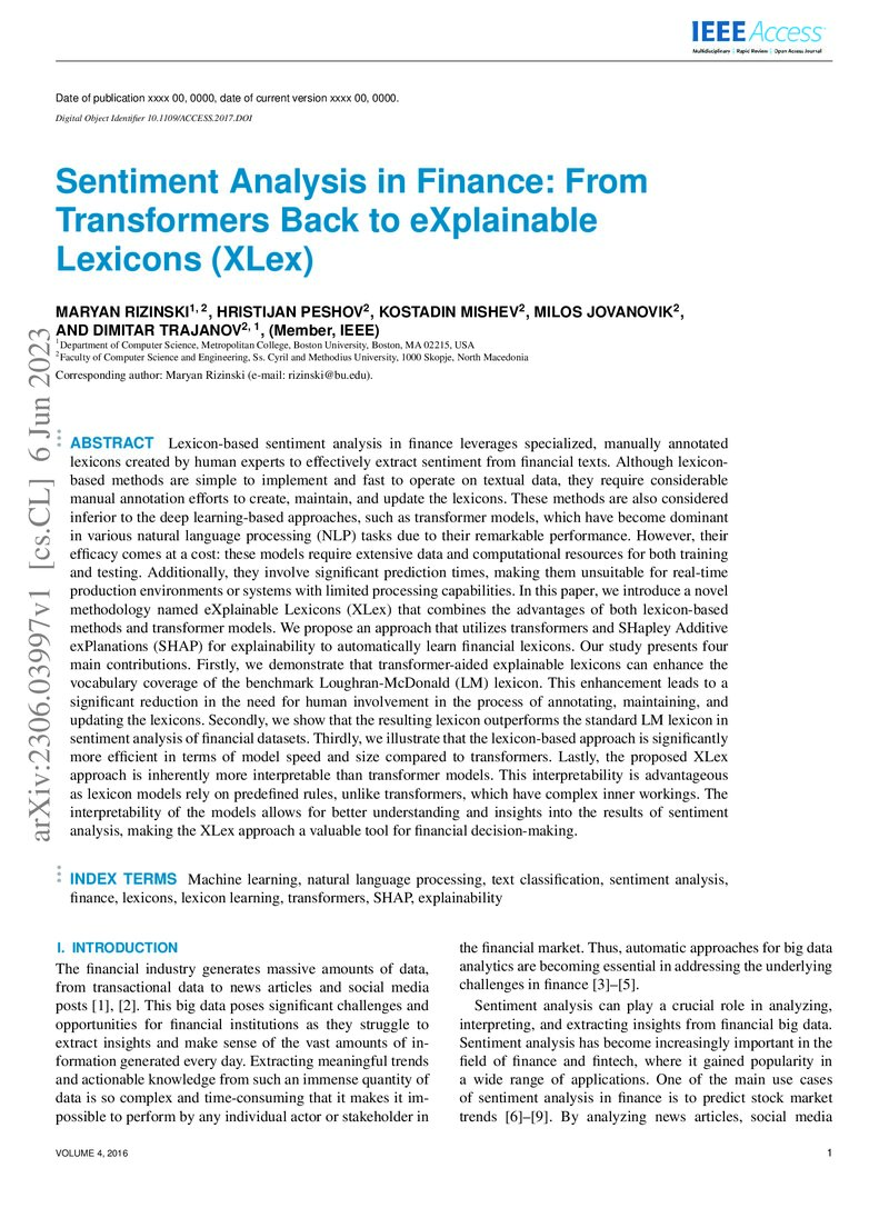 Sentiment Analysis In Finance From Transformers Back To Explainable