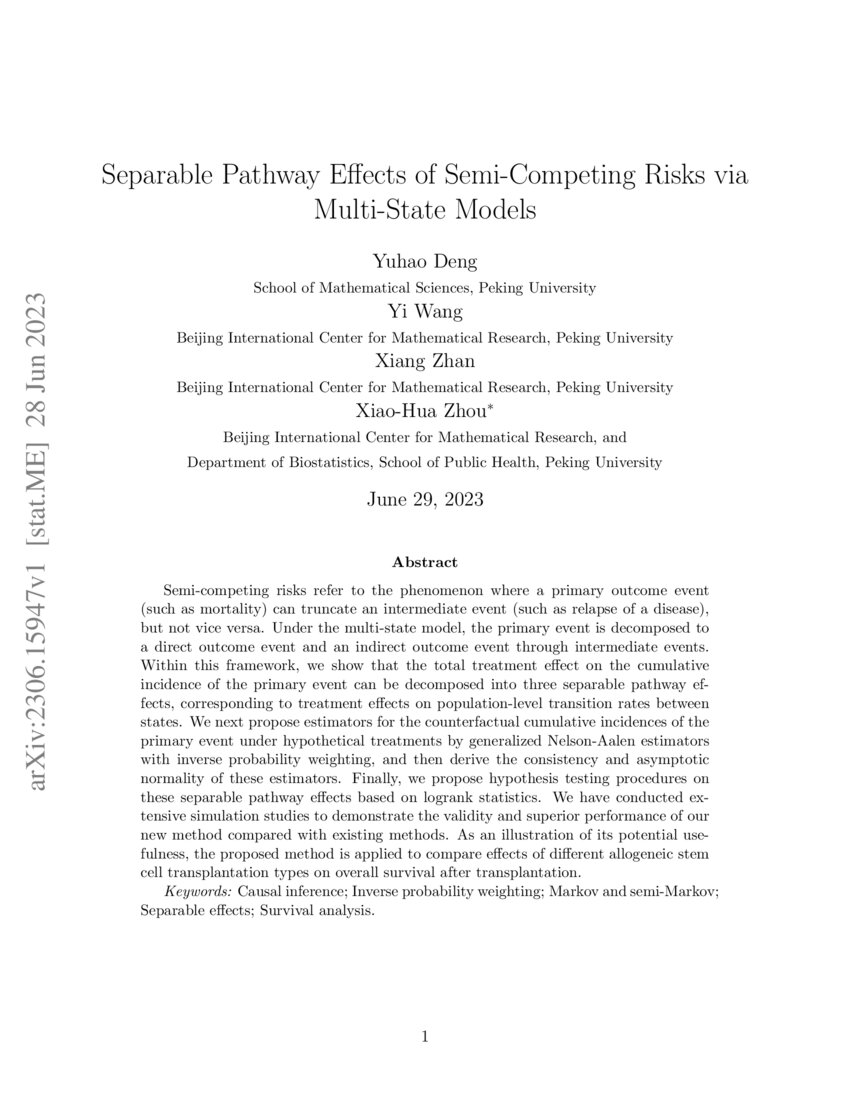 Separable Pathway Effects of Semi-Competing Risks via Multi-State ...