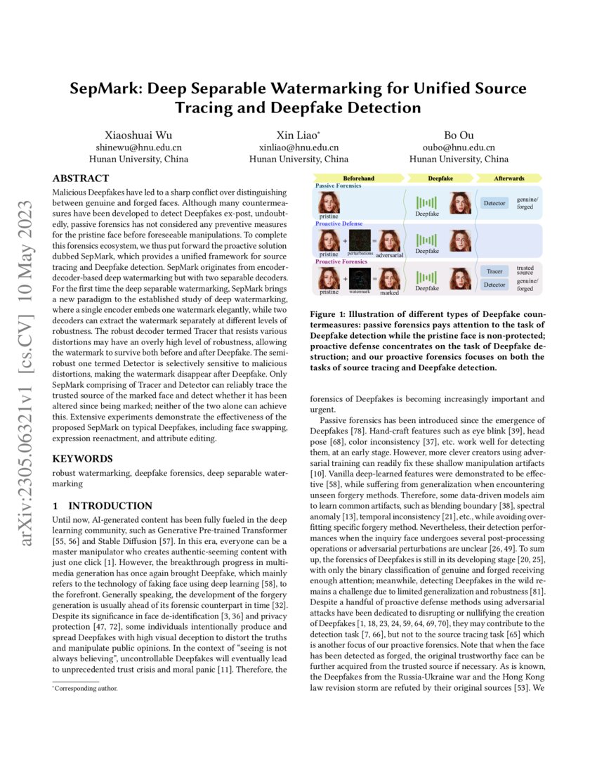 SepMark: Deep Separable Watermarking for Unified Source Tracing and ... SepMark: Deep Separable Watermarking for Unified Source Tracing and ...