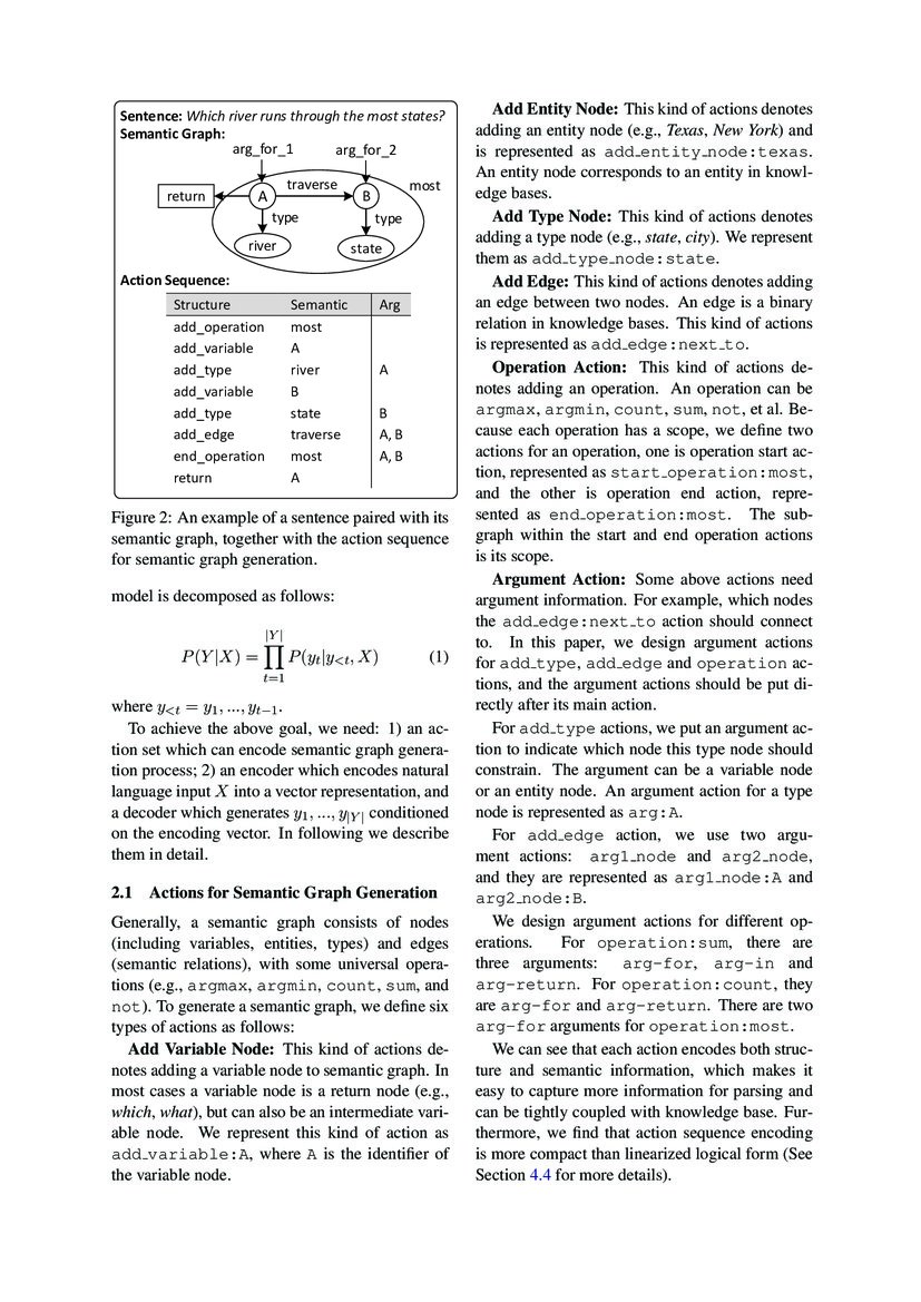 Sequence To Action End To End Semantic Graph Generation For Semantic Parsing Deepai