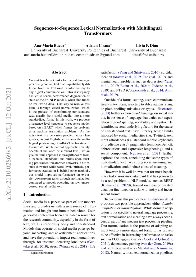 Sequence-to-Sequence Lexical Normalization with Multilingual ...