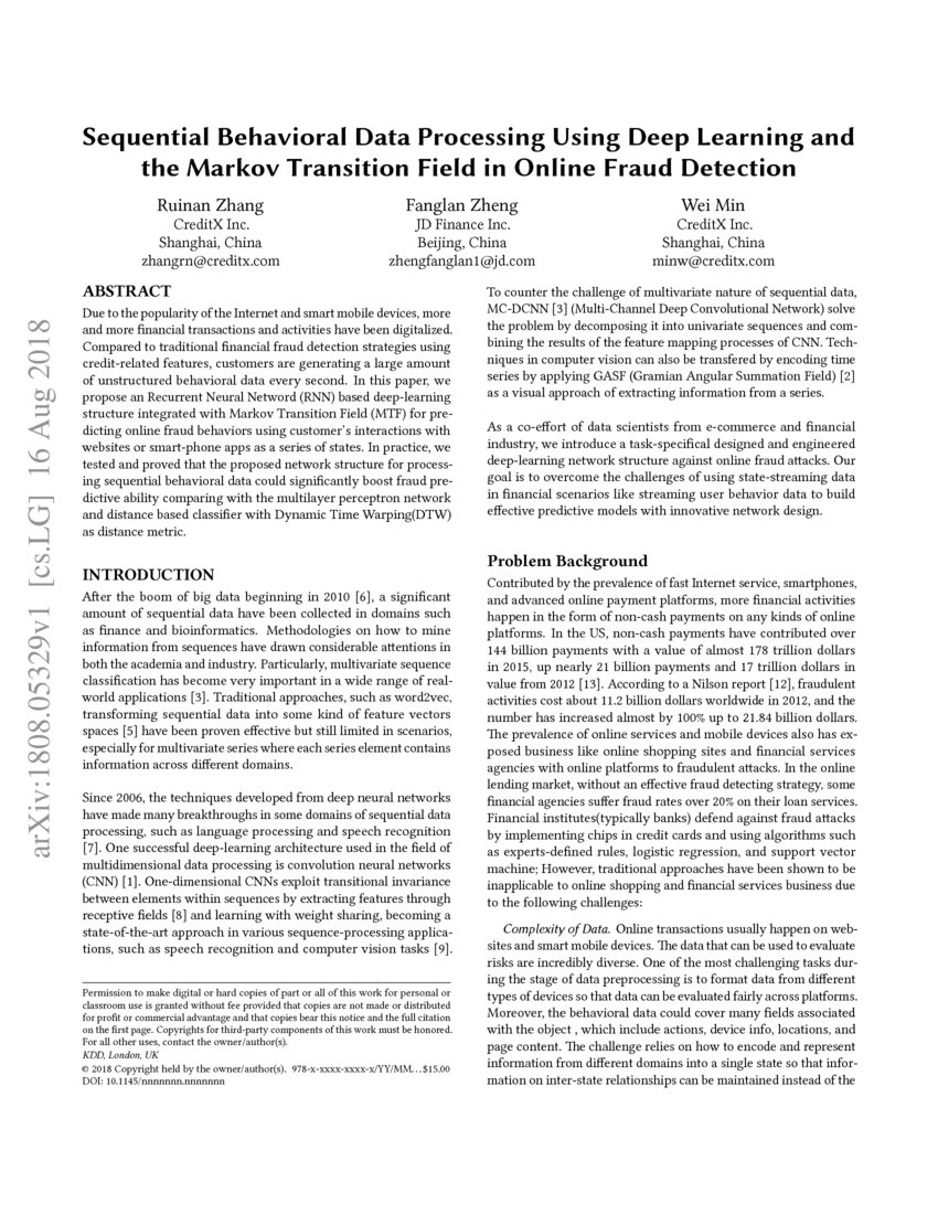 Sequential Behavioral Data Processing Using Deep Learning and the Markov Transition Field in ...
