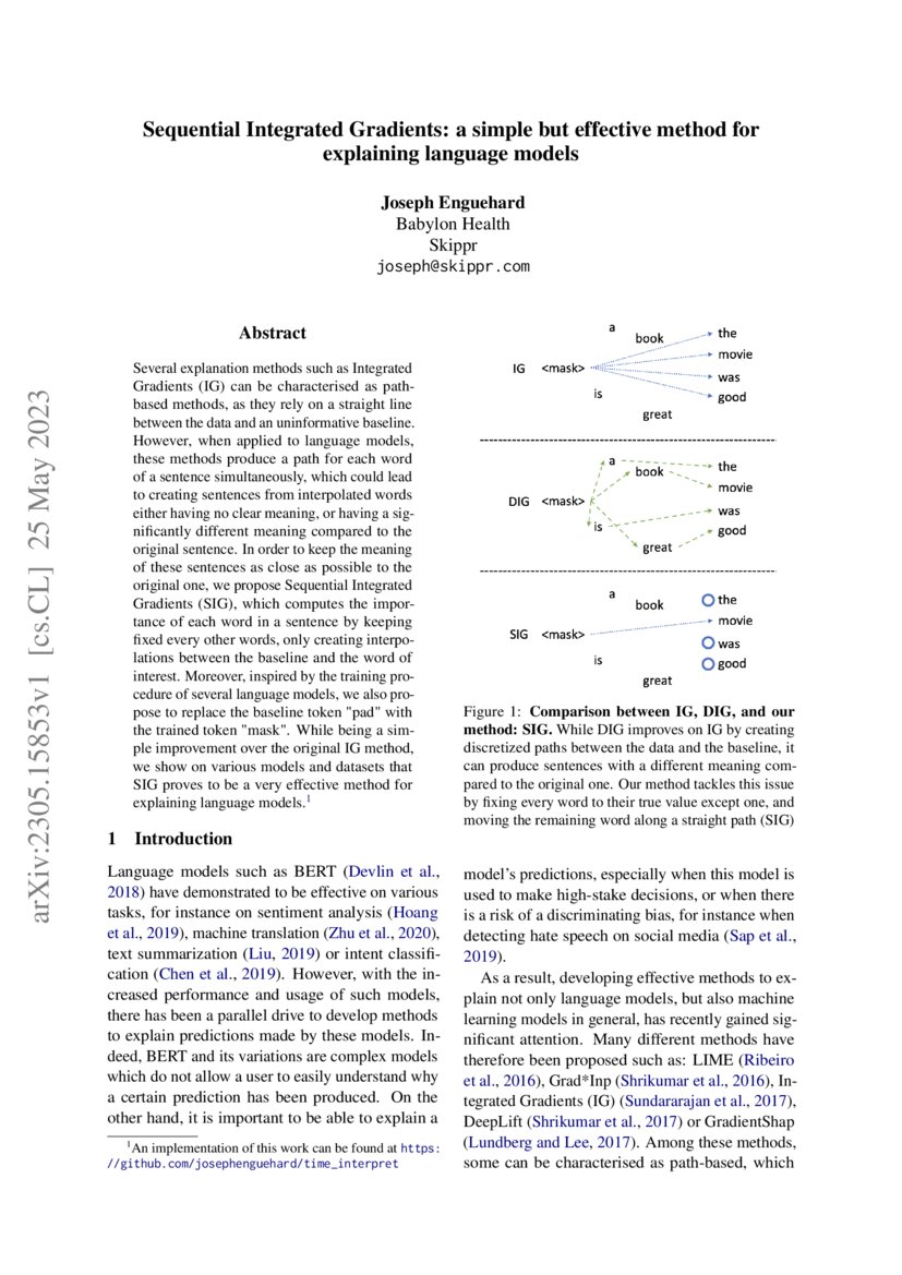 Sequential Integrated Gradients: a simple but effective method for explaining language models ...
