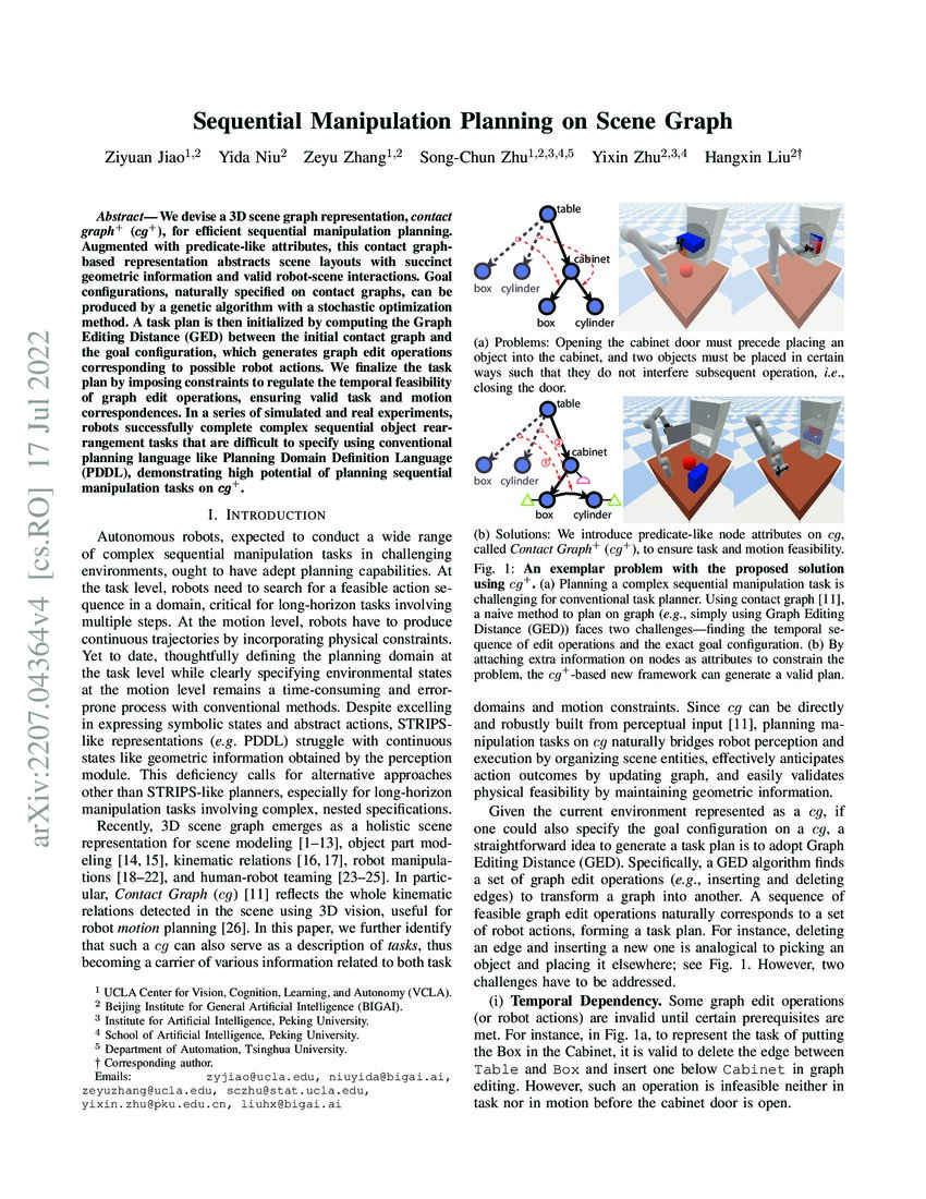 Sequential Manipulation Planning on Scene Graph | DeepAI