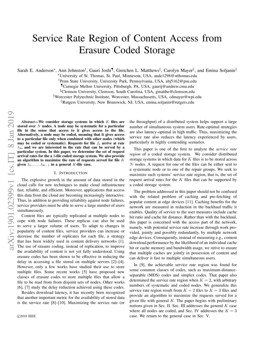 Service Rate Region Of Content Access From Erasure Coded Storage DeepAI service-rate-region-of-content-access-from-erasure-coded-storage-deepai