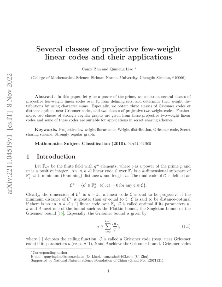 Several Classes Of Projective Few Weight Linear Codes And Their Applications Deepai