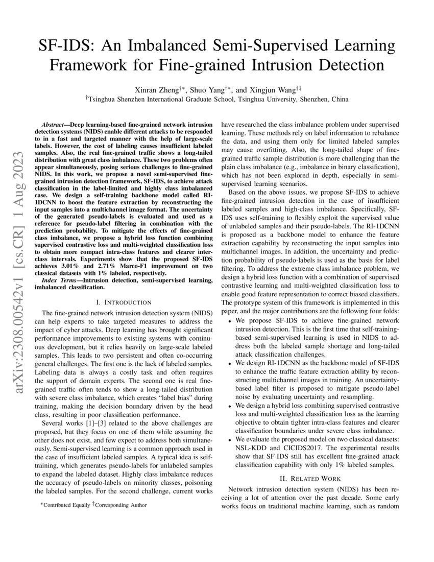 Sf Ids An Imbalanced Semi Supervised Learning Framework For Fine