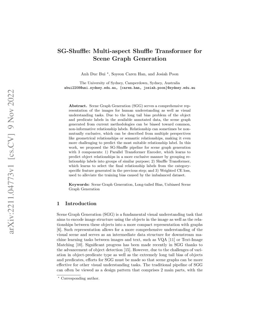 SG-Shuffle: Multi-aspect Shuffle Transformer for Scene Graph Generation ...
