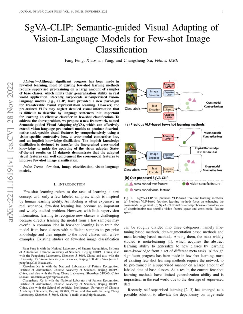 SgVA-CLIP: Semantic-guided Visual Adapting of Vision-Language Models for Few-shot Image ...