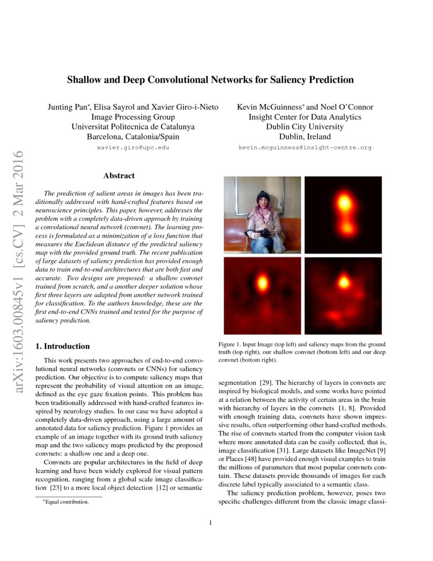 Shallow and Deep Convolutional Networks for Saliency Prediction | DeepAI