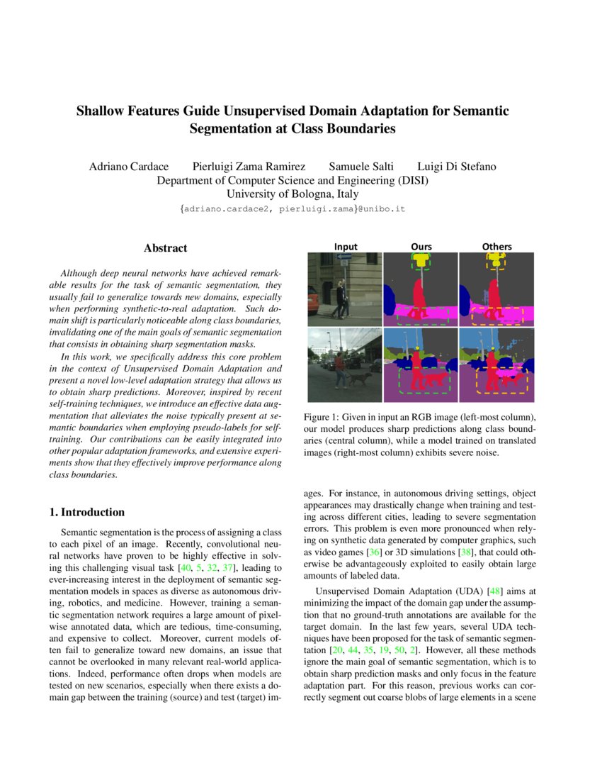 Shallow Features Guide Unsupervised Domain Adaptation For Semantic Segmentation At Class
