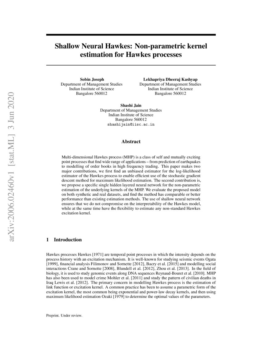 Shallow Neural Hawkes Non Parametric Kernel Estimation For Hawkes