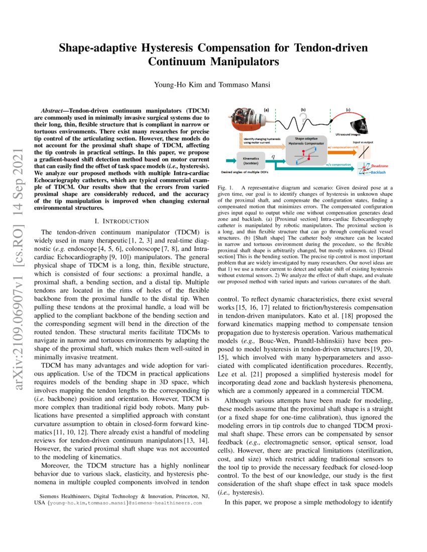 Shape-adaptive Hysteresis Compensation for Tendon-driven Continuum ...