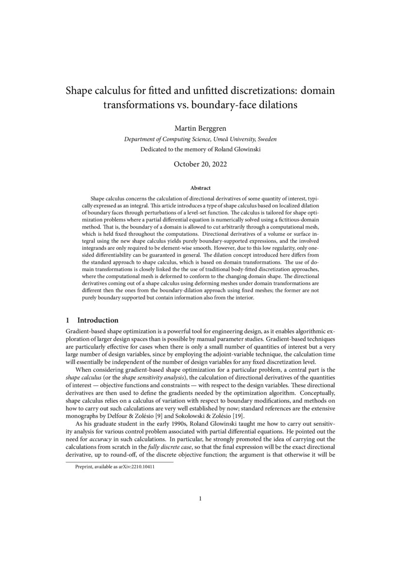 Shape calculus for fitted and unfitted discretizations: domain ...