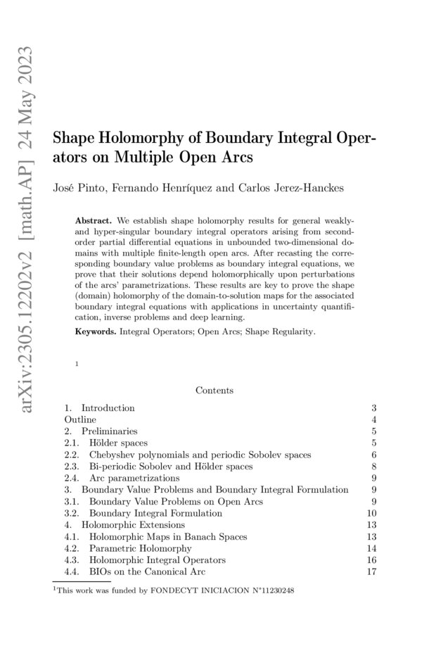 Shape Holomorphy of Boundary Integral Operators on Multiple Open Arcs | DeepAI