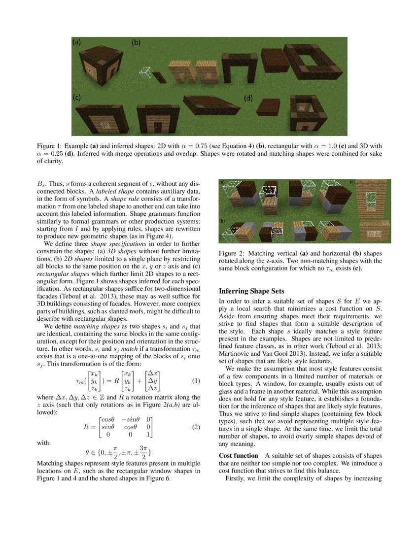 Shape Inference And Grammar Induction For Example Based Procedural Generation Deepai