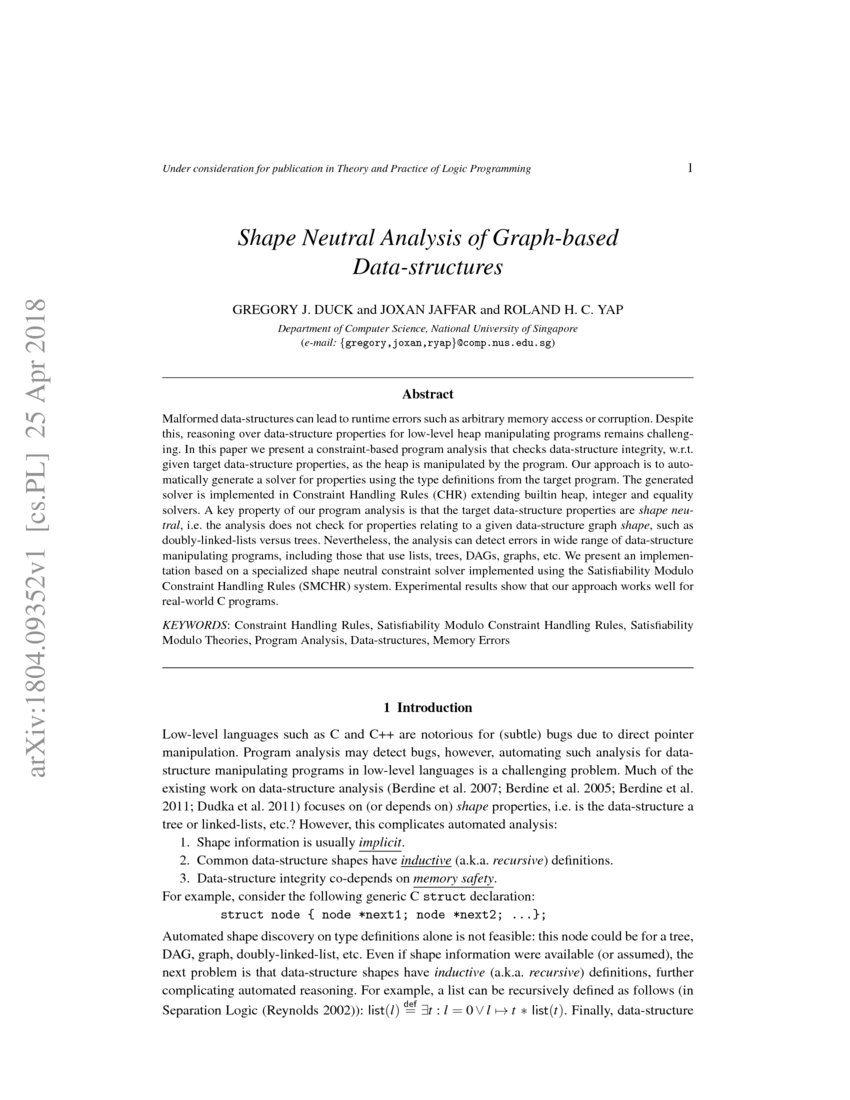 Shape Neutral Analysis of Graph-based Data-structures | DeepAI