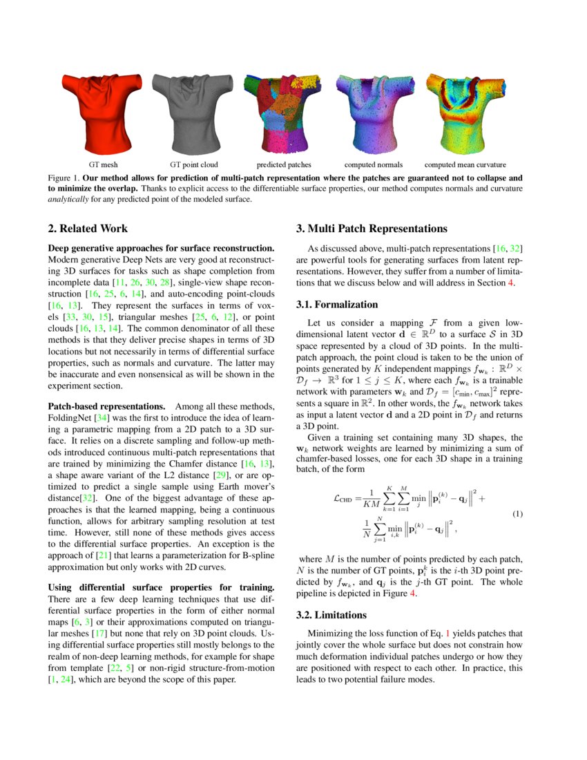 Shape Reconstruction by Learning Differentiable Surface Representations ...