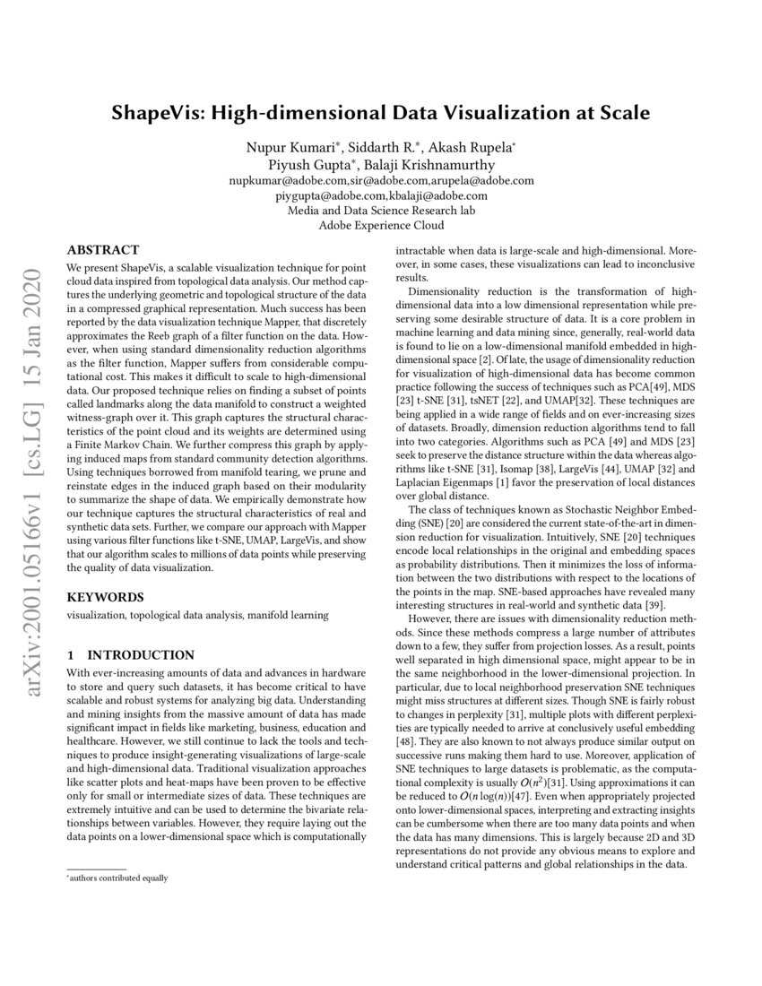 ShapeVis: High-dimensional Data Visualization at Scale | DeepAI
