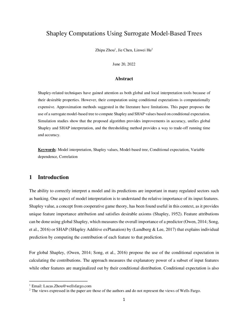 Shapley Computations Using Surrogate Model Based Trees Deepai